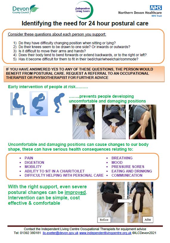 Posture Management Guidance on website - Independent Living Centre